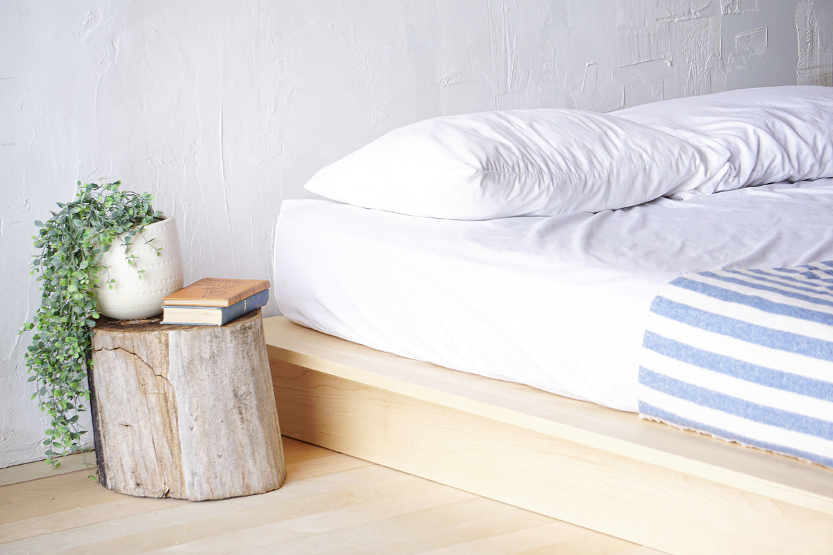 Pale Maple Low Pro Platform Bed Frame - Rustic Modern - Platform only ...